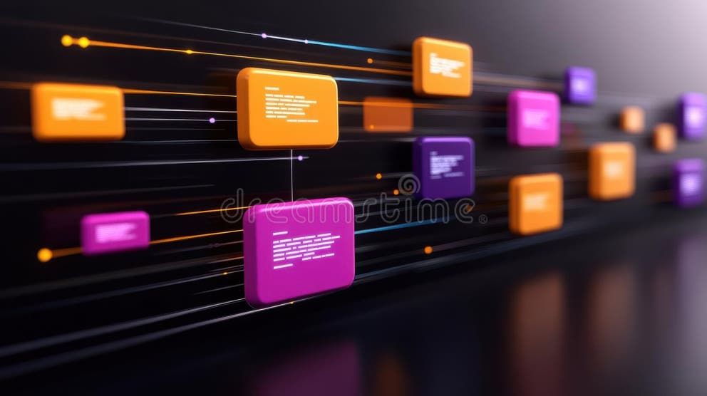 Data Flow Visualization, Network Mapping Stock Photo - Image of flow ...