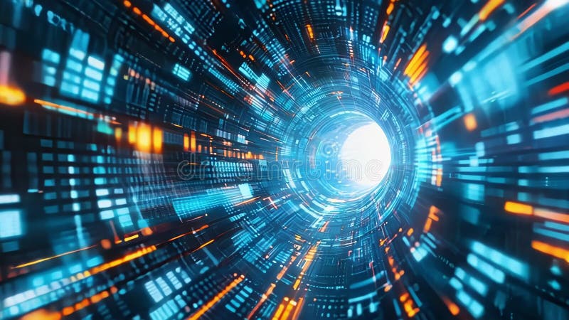 Digital Tunnel Transmitting Data with Speed and Innovation Stock Video ...