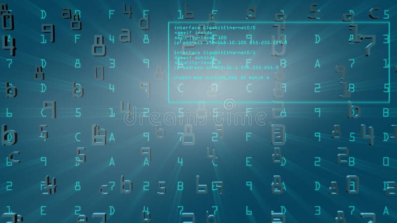Data Flows through Matrix with Computer Code Animation Stock Footage ...