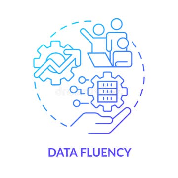 Data Fluency Blue Gradient Concept Icon Stock Vector - Illustration of ...