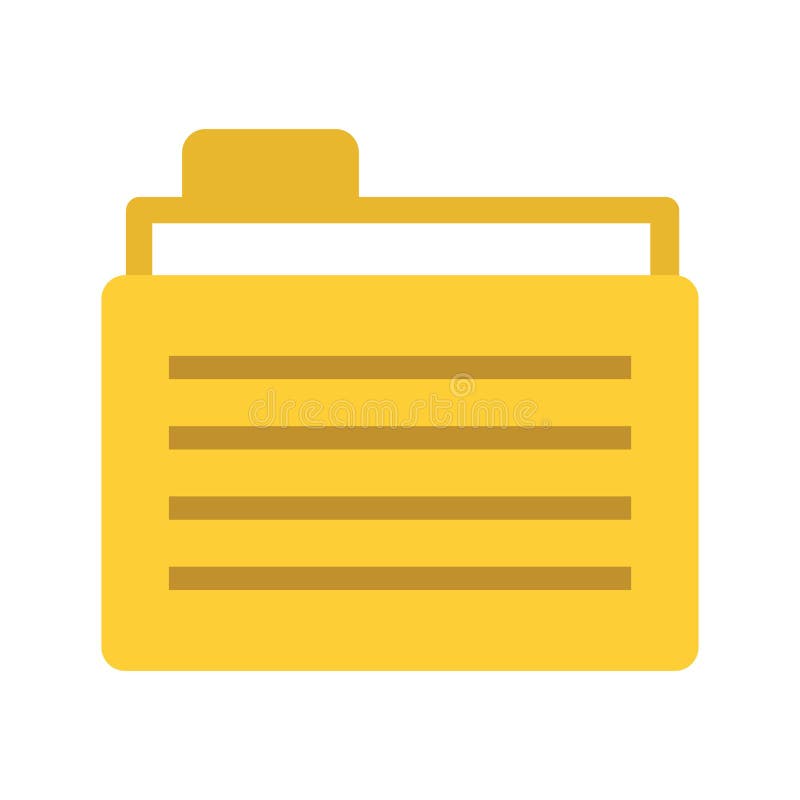 Folder Color Vector Icon. Drawing Sketch Illustration Hand Drawn Line ...