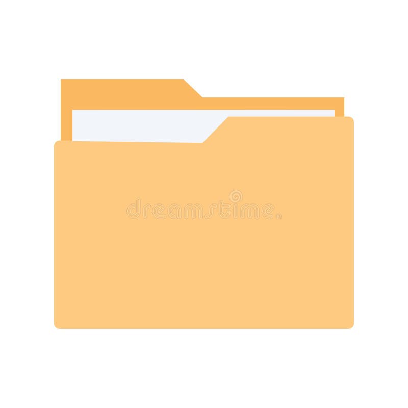 Folder Color Vector Icon. Drawing Sketch Illustration Hand Drawn Line ...