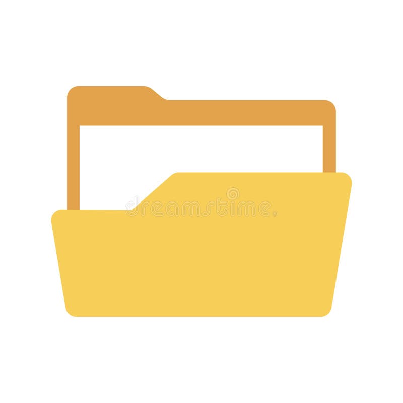 Folder Color Vector Icon. Drawing Sketch Illustration Hand Drawn Line ...