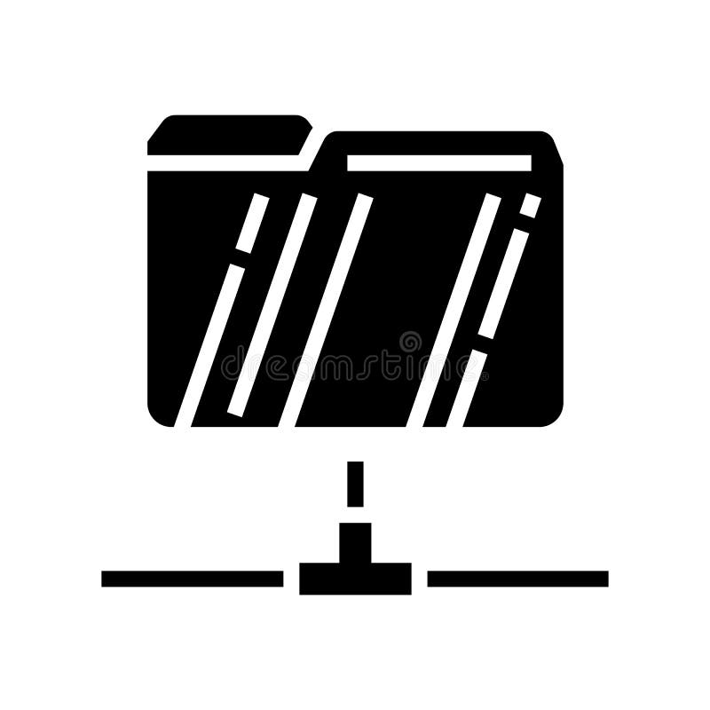 Data Folder Glyph Icon Vector Illustration Stock Illustration ...