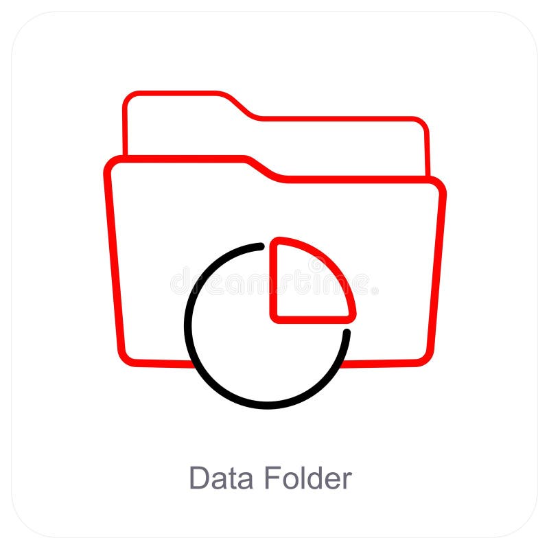 Data Folder and Folder Icon Concept Stock Illustration - Illustration ...