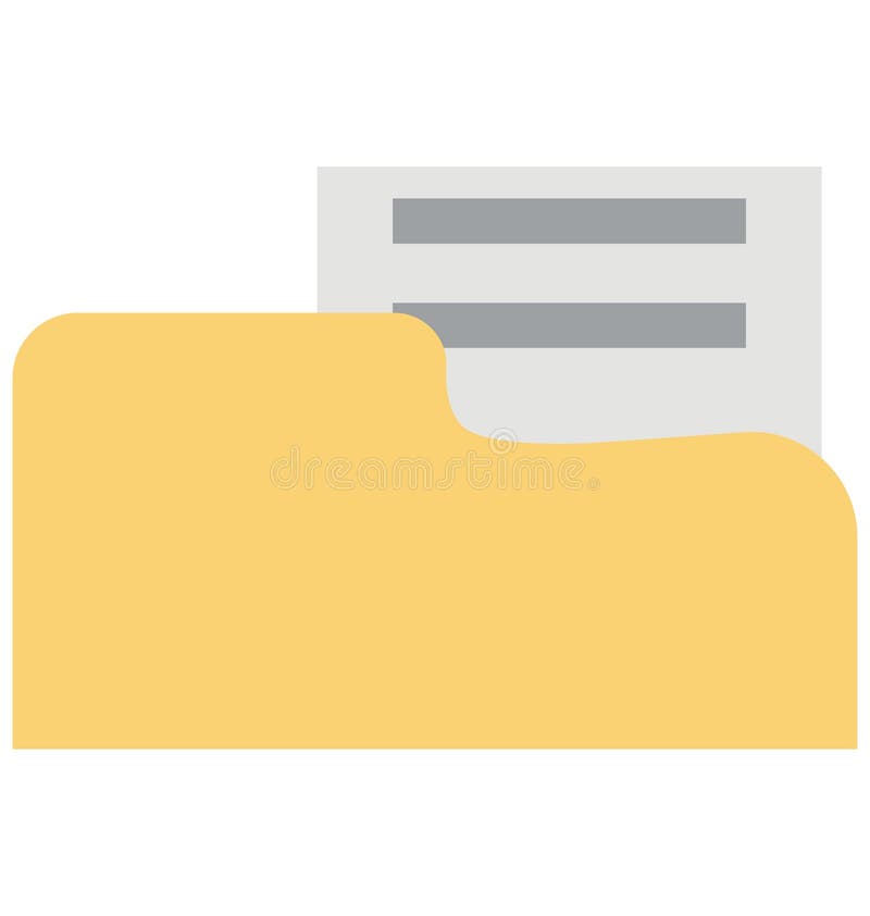 Data Folder Isolated Color Vector Icon Stock Vector - Illustration of ...