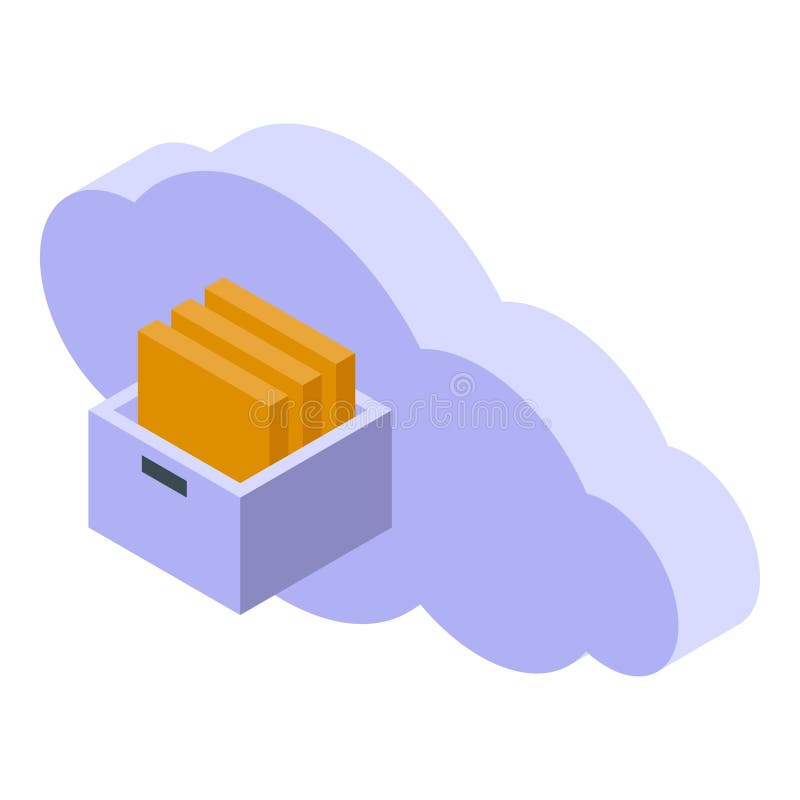 Cloud Storage Data Folder Transferring Isometric Icon Stock ...