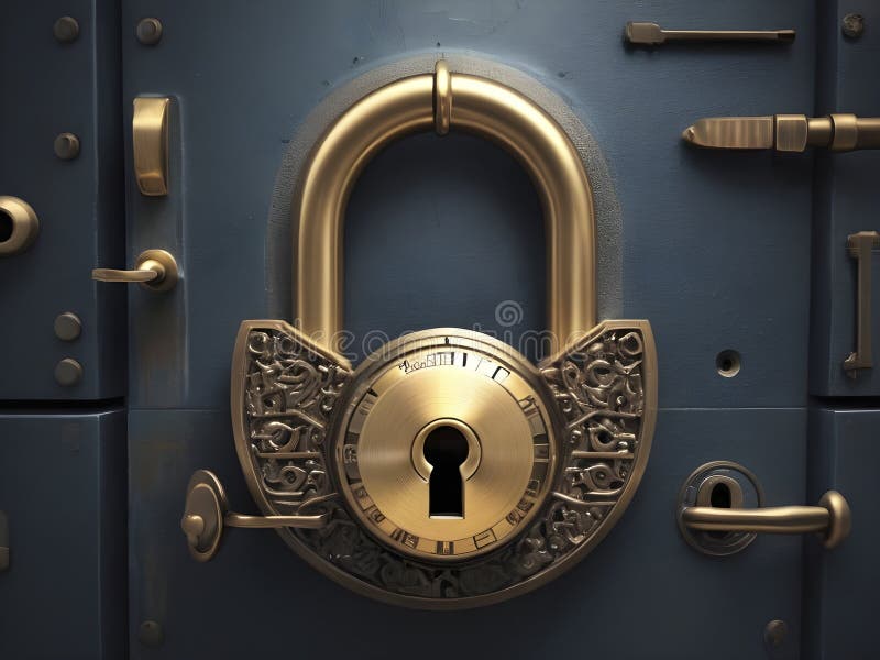 Data Fortress. the Art of Encryption in Lock and Key Imagery Stock ...