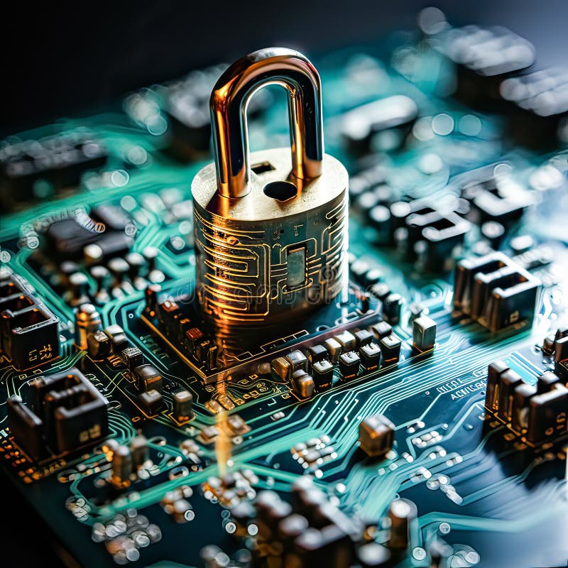 Data Fortress, Lock with Key on a Chip Symbolizes Robust Data ...