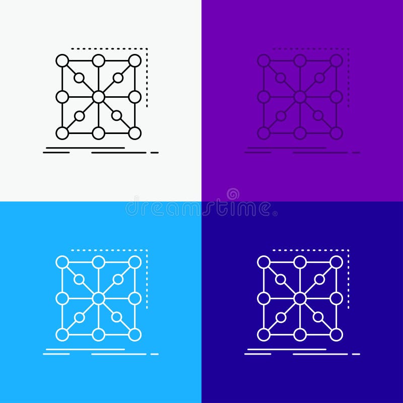 Data, Framework, App, Cluster, Complex Icon Over Various Background. Line Style Design, Designed ...