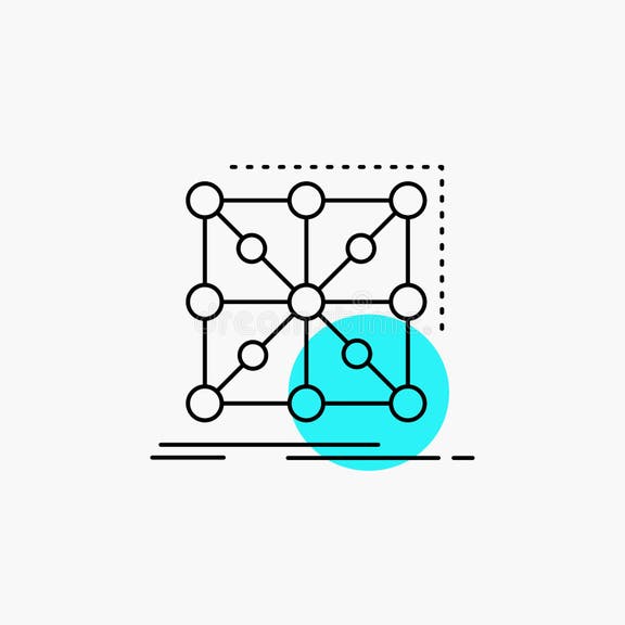 Data Framework App Cluster Complex Line Icon Stock Vector Illustration Of Server Database
