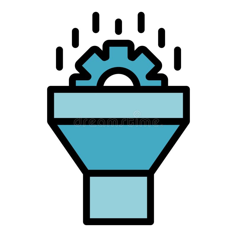 Funnel Data Icon Vector Flat Stock Vector - Illustration of internet ...