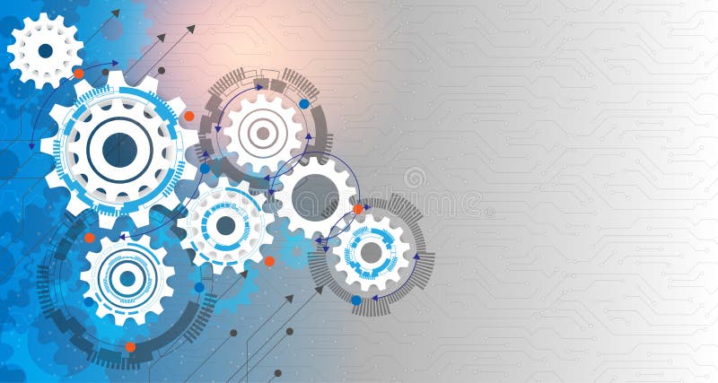 Data Future Gear Wheel,circuit Board, Hi-tech Digital Technology and ...