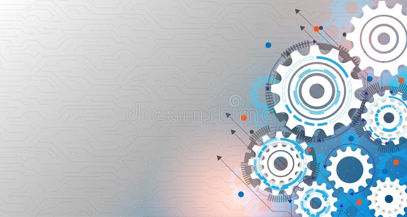 Data Future Gear Wheel,circuit Board, Hi-tech Digital Technology and ...