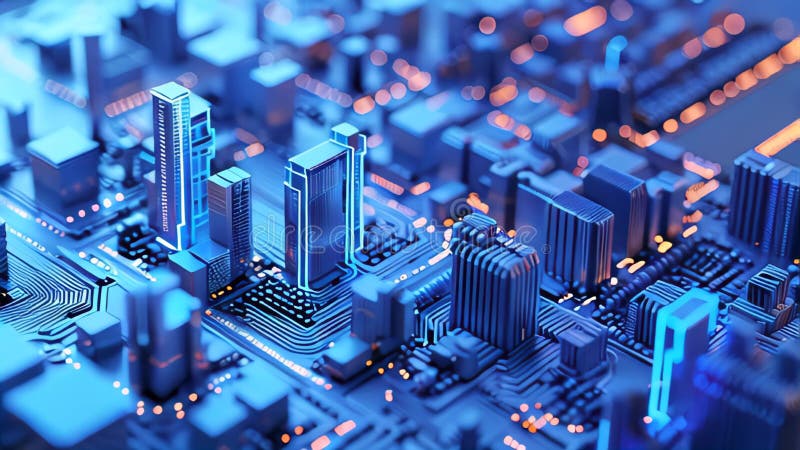 Data Generated Cpu Smart City Background. Stock Footage - Video of ...