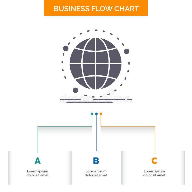 Data, Global, Internet, Network, Web Business Flow Chart Design with 3 ...