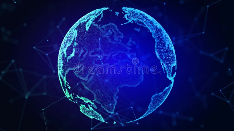 Data Globe. Abstract 3D Rendering of a Scientific Technology Data ...