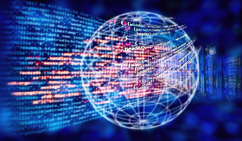 Data with globe and server stock photo. Image of intelligence - 178551720