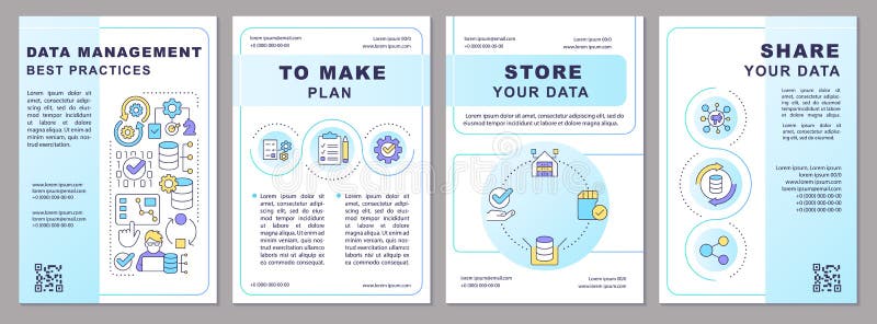 Data Governance Best Practices Blue Brochure Template Stock Vector ...