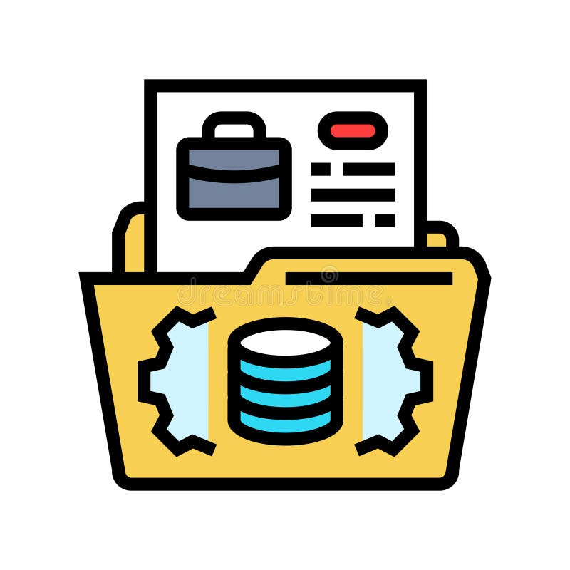 Data Governance Business Process Color Icon Vector Illustration Stock ...