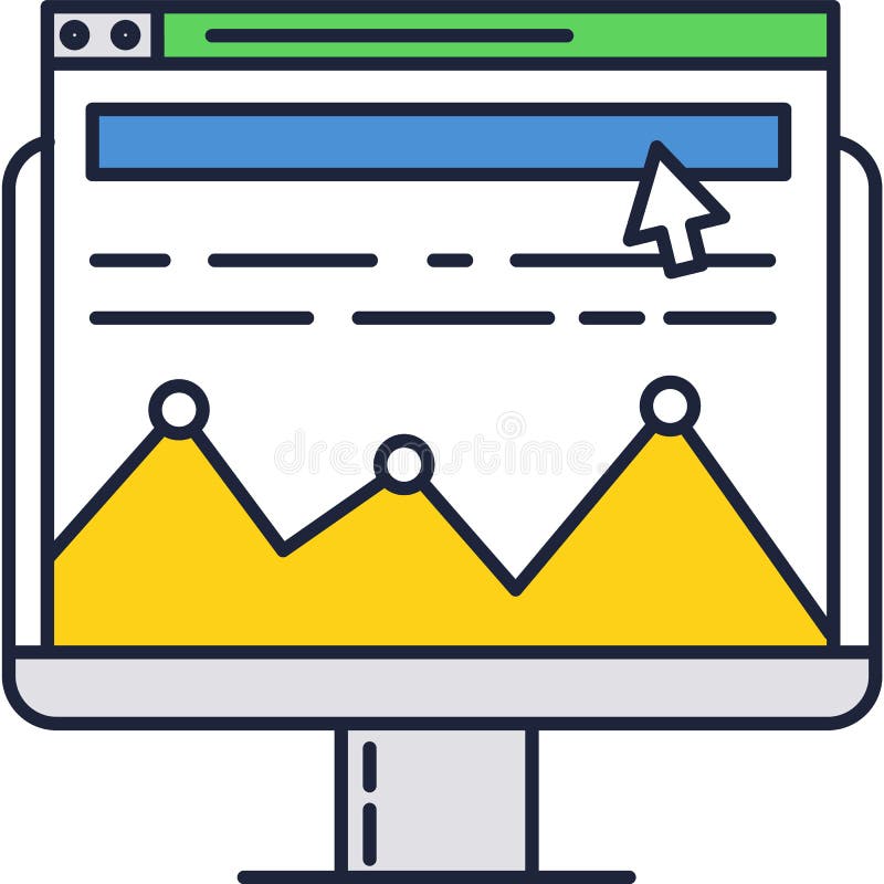 Data Graph Chart On Computer Screen Monitor Vector Stock Vector Illustration Of Dashboard