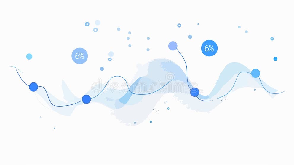 Professional Data Graph Line Chart with Three Blue Data Points Stock ...
