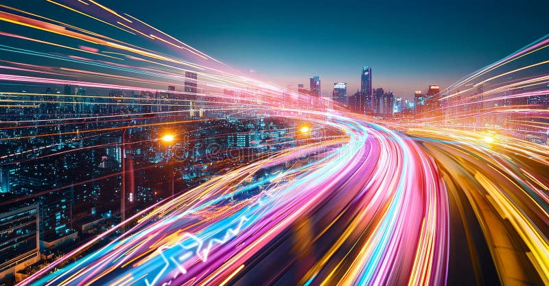 Data Graphs and Financial Graphs Over a Traffic Light Image Stock ...