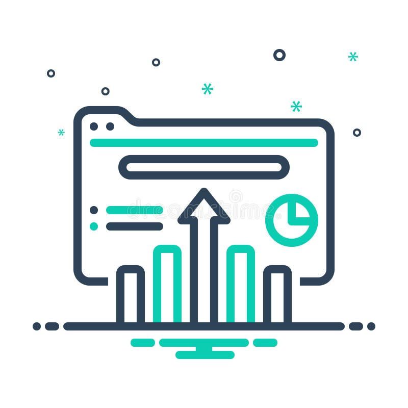 Mix Icon for Data Growth, Report and Progress Stock Illustration ...