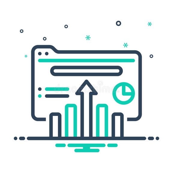 Mix Icon for Data Growth, Report and Progress Stock Illustration ...