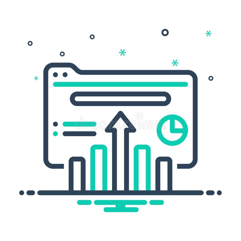 Mix Icon for Data Growth, Report and Progress Stock Illustration ...
