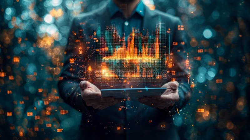 Data in Hand stock illustration. Illustration of investment - 335078965