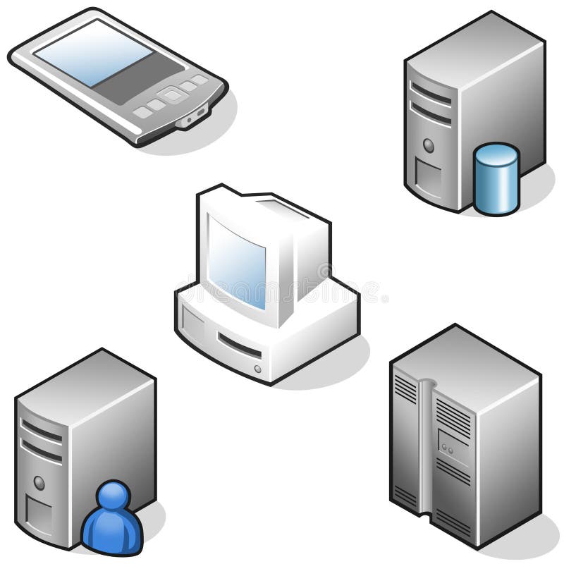 Data hardware icons stock illustration. Illustration of computer - 2393986
