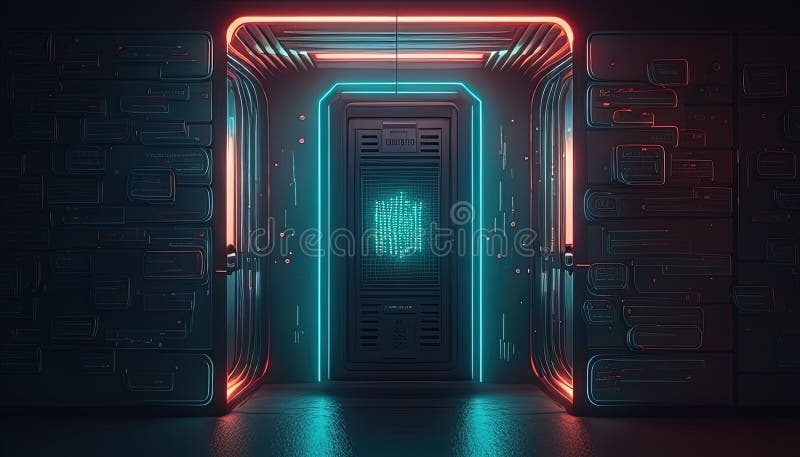 Data Haven Portal, Digital Art Illustration, Generative AI Stock ...