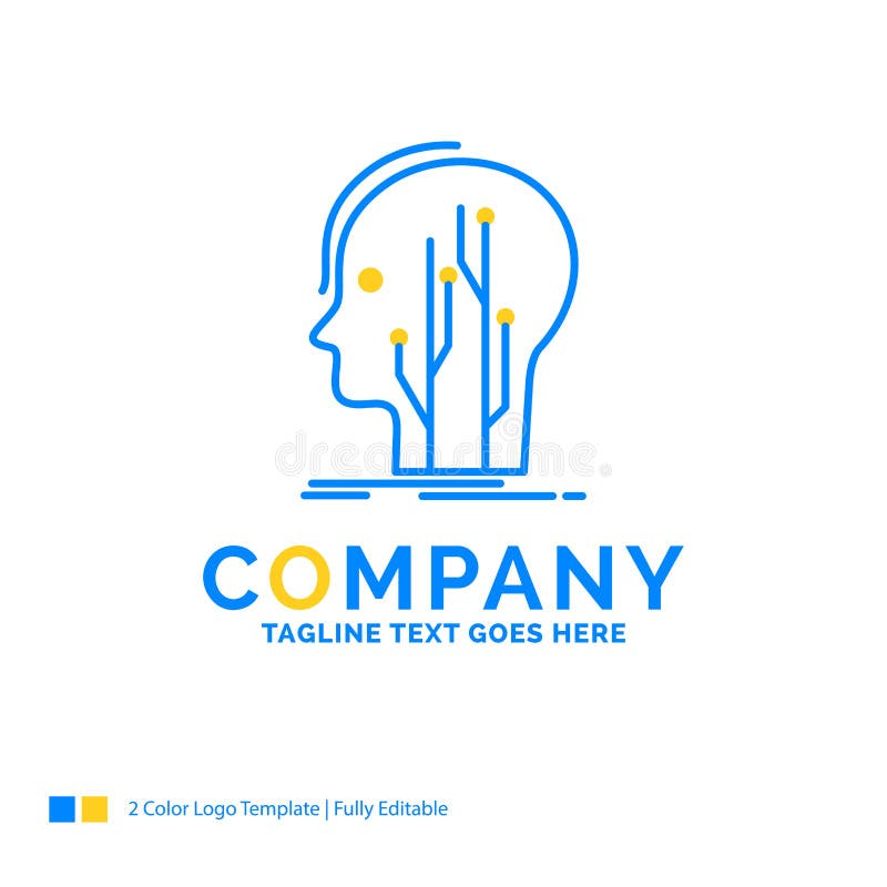 Data, Head, Human, Knowledge, Network Blue Yellow Business Logo Stock ...