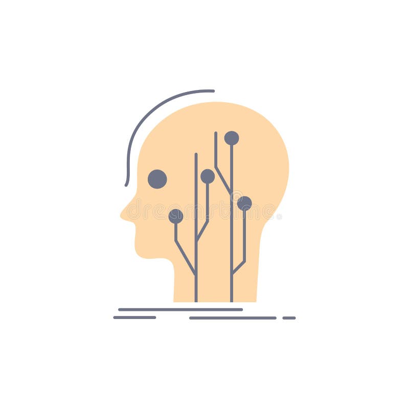 Data, Head, Human, Knowledge, Network Flat Color Icon Vector Stock ...