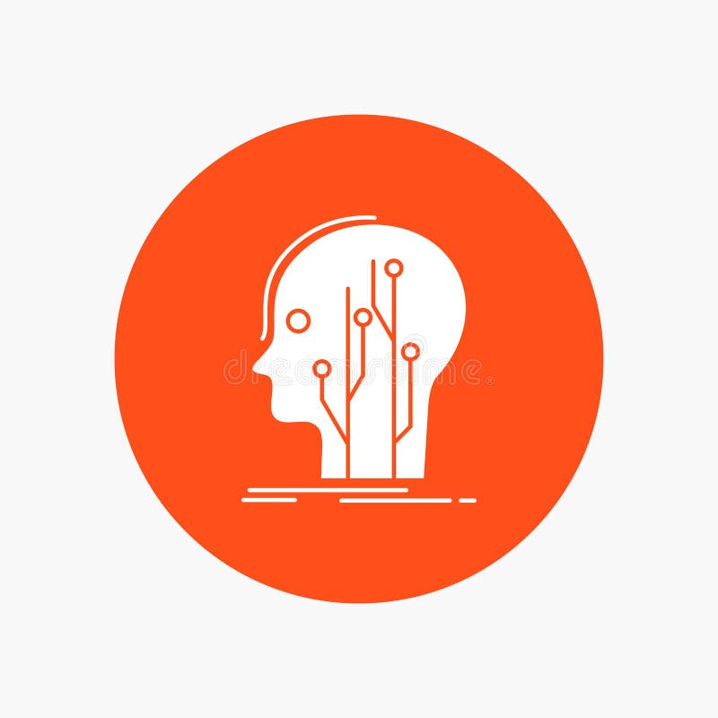 Data, Head, Human, Knowledge, Network White Glyph Icon in Circle ...
