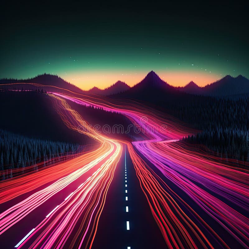 Data Highway Illustration - Made with Generative AI Tools Stock ...