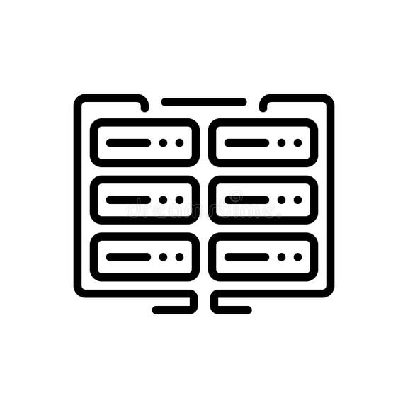 Black Line Icon for Data, Data Encryption and Gadget Stock Vector ...