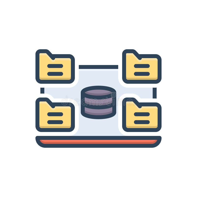 Color Illustration Icon for Data, Folder and Storage Stock Vector ...