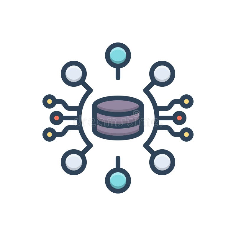Color Illustration Icon for Data, Hub and Database Stock Vector ...