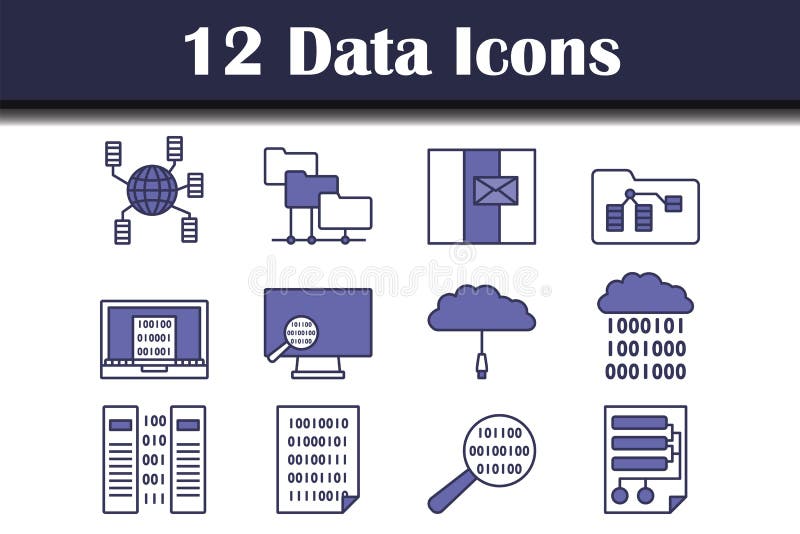 Data Icon Set stock vector. Illustration of info, phone - 242084297