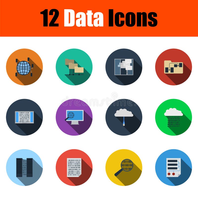 Data Icon Set stock vector. Illustration of concept - 229392894