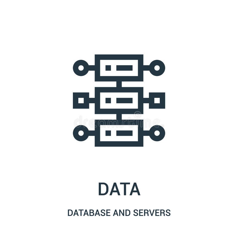 Data Icon Vector From Database And Servers Collection Thin Line Data Outline Icon Vector