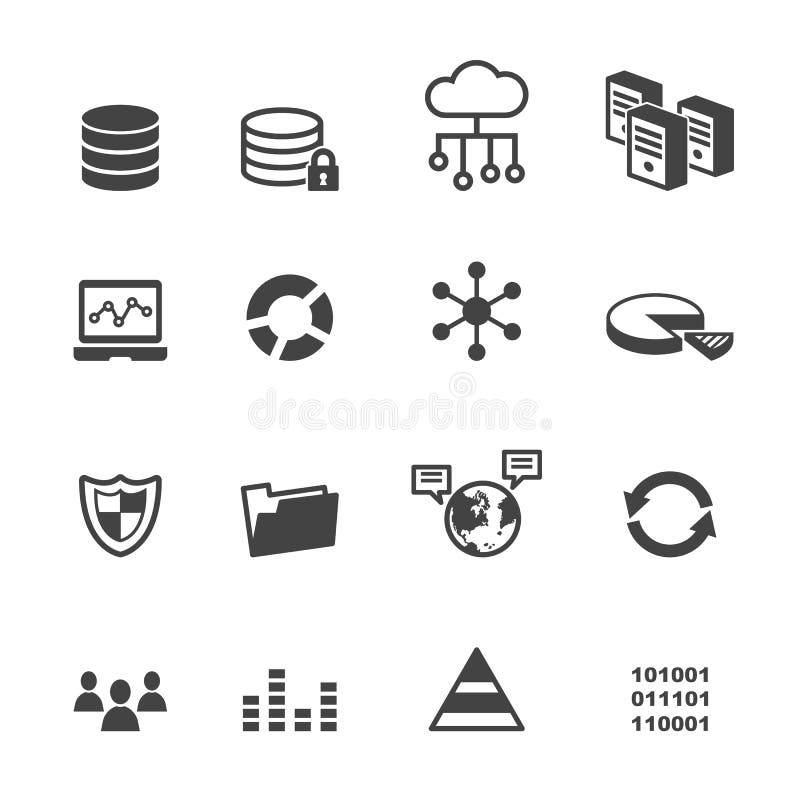 Data icons stock vector. Illustration of file, mono, information - 54019449