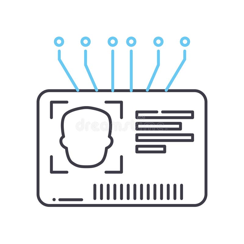 Data Id Line Icon, Outline Symbol, Vector Illustration, Concept Sign ...