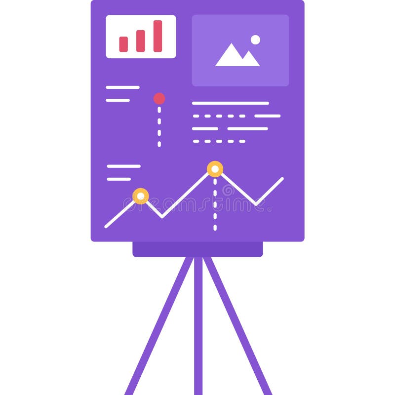 Presentation Board Vector Project Plan Flat Icon Stock Vector - Illustration of outline, diagram ...