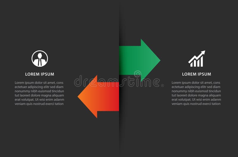 2 Data Infographics Arrow Left and Right Layout Template. Illustration ...
