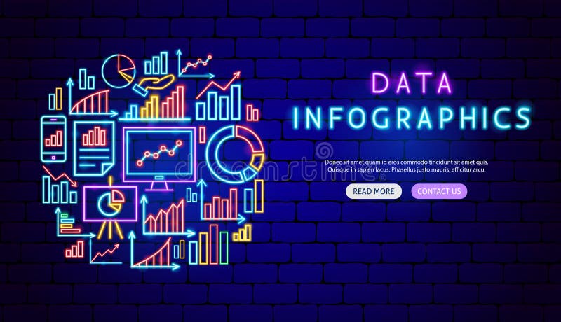 Data Infographics Neon Banner Design Stock Vector - Illustration of ...