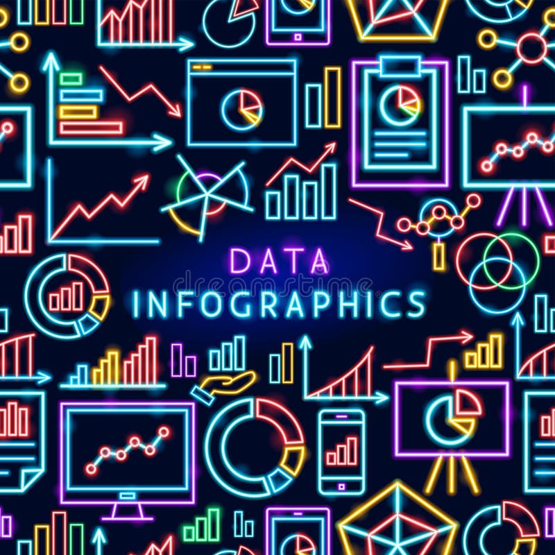 Data Infographics Neon Frame Stock Vector - Illustration of profit ...