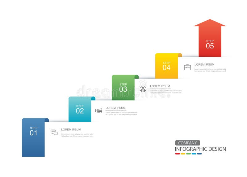 5 Data Infographics Tab Index Layout Template. Illustration Business ...